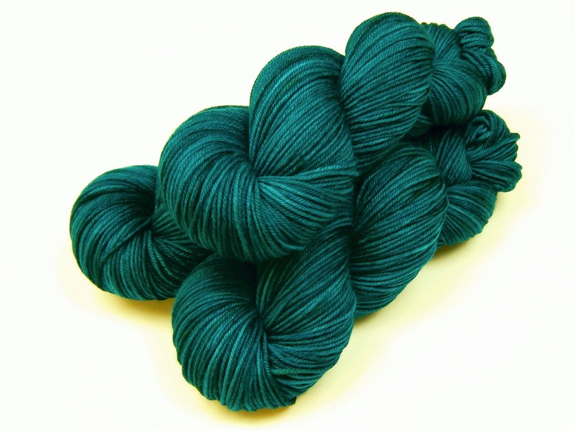 Hand Dyed Yarn, DK Weight Superwash Merino Wool - Deep Sea Tonal ...
